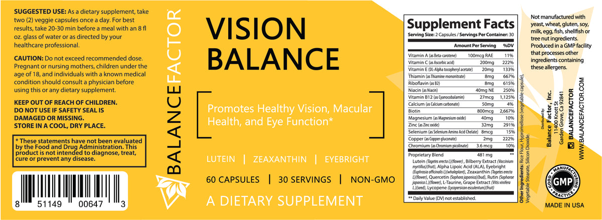 Vision Balance | Promotes Healthy Vision, Macular Health, and Eye ...