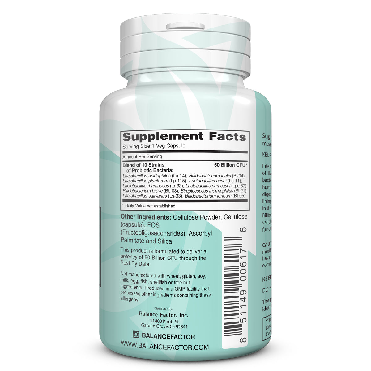 Balance Factor Intestinal Balance 50 Billion CFU Probiotics